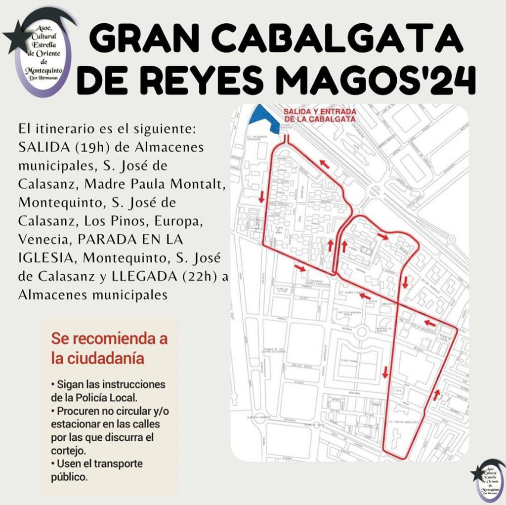 Recorrido y horario de la cabalgata de Reyes Magos de Oriente en ...