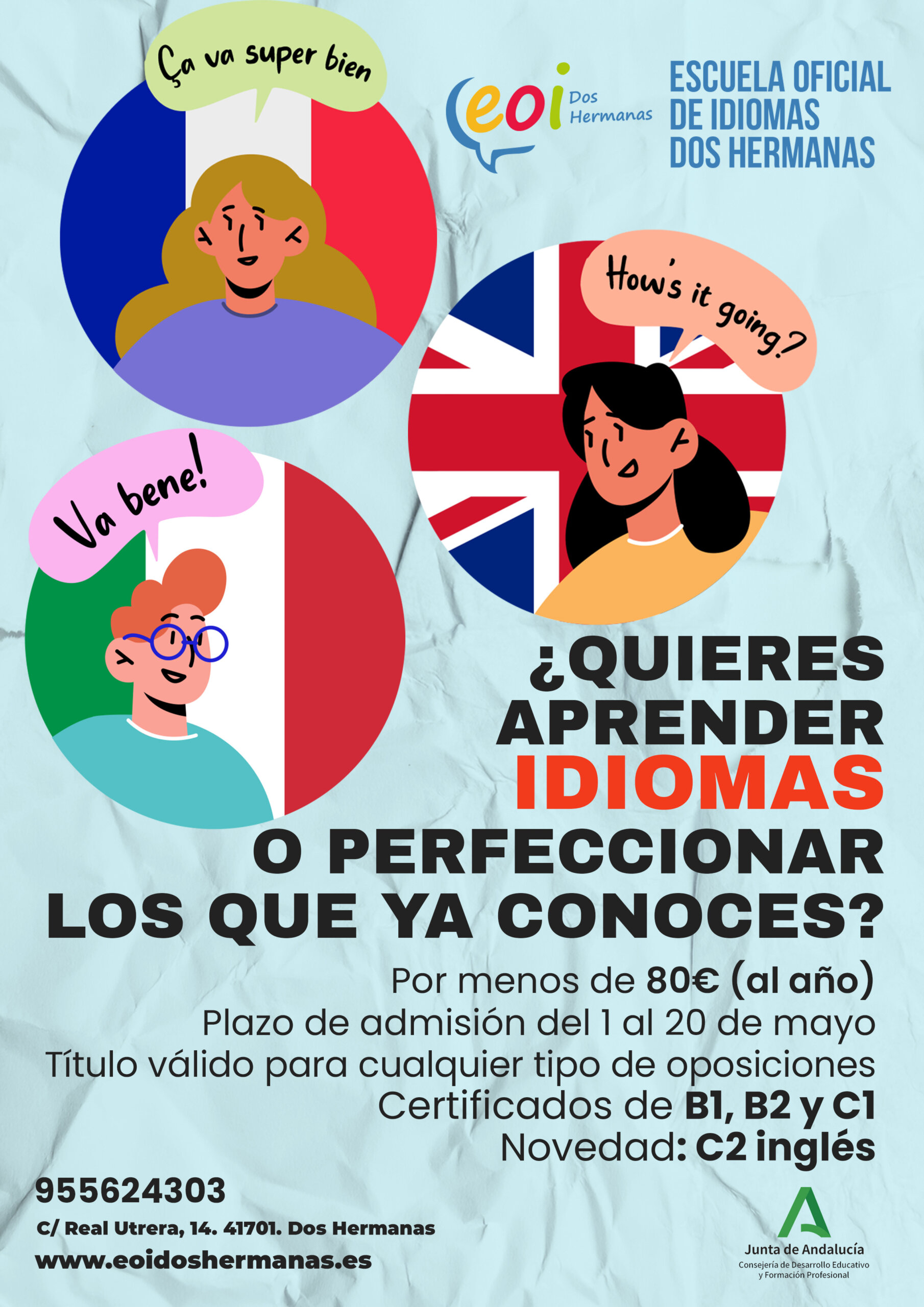 Admisión Curso 2024/2025 Escuela Oficial de Idiomas Dos Hermanas Vivir ...